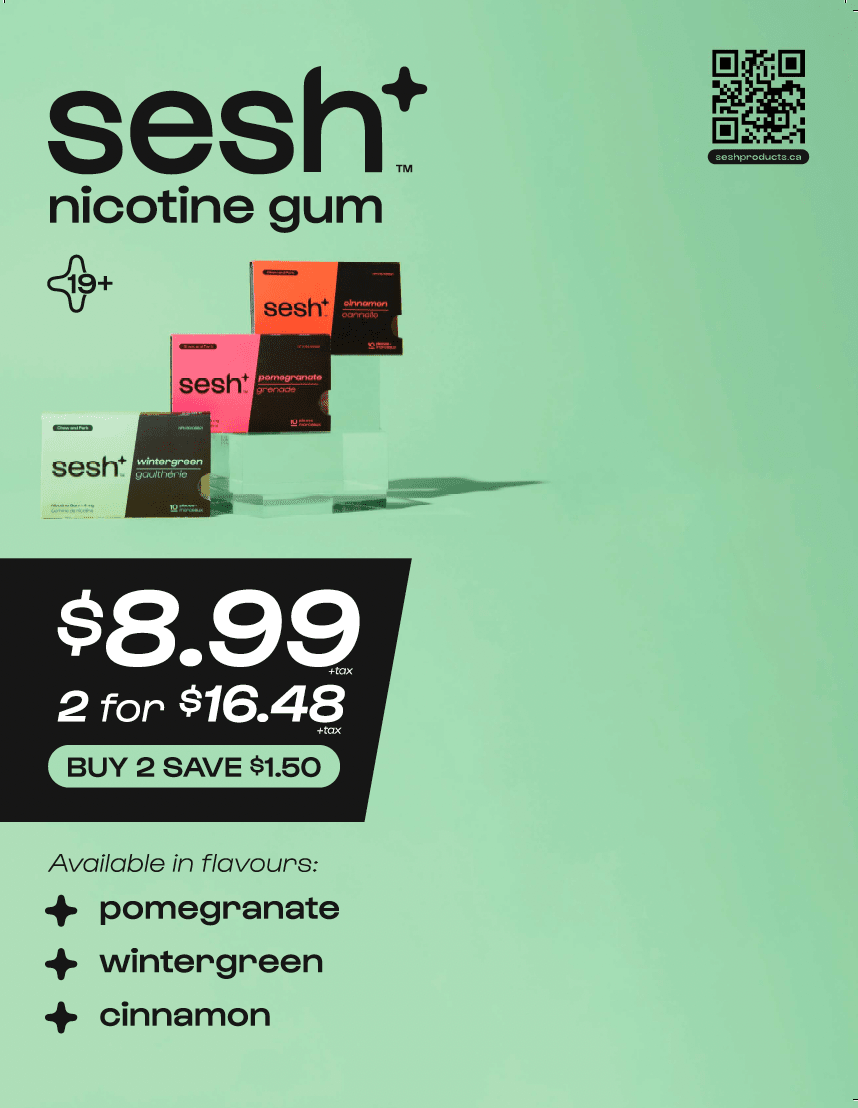 Sesh+ Nicotine Gum Price Sign - 8.5x11 - Double Sided - $16.48 (With ...